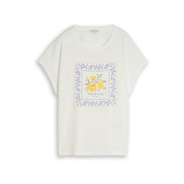 Tom Tailor T-Shirt Damen Gr&ouml;&szlig;e M royalblau / hellgelb / taupe / wei&szlig;
