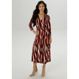 Aniston Selected Damen Aniston SELECTED Jerseykleid in femininer Wickel-Optik rot 34, N-Gr