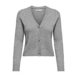 Only Damen Only Strickjacke &raquo;ONLKATIA LS CABLE V-NECK CARDIGAN CC KNT&laquo; grau S