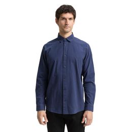 Tom Tailor Herren Tom Tailor Langarmhemd mit Karomuster blau M, N-Gr