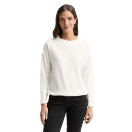 Tom Tailor Damen Tom Tailor Sweatshirt, mit Kordelzug am Saum wei&szlig; XXL