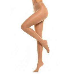 GLAMORY Damen GLAMORY Feinstrumpfhose &raquo;Satin&laquo; 20 DEN mit zus&auml;tzlichen Verst&auml;rkungen beige 52/54