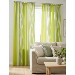 WIRTH Vorhang &raquo;Brooklyn&laquo; Kr&auml;uselband 1 Stk. tlg. gr&uuml;n Polyester 180cm, Kr&auml;uselband, 145cm