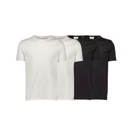 LINDBERGH Herren LINDBERGH T-Shirt Packung, 4 Stk. mit Rundhalsausschnitt im 4-er Pack schwarz-wei&szlig; XL