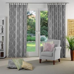 WIRTH Vorhang &raquo;Lahstedt&laquo; Schlaufen 1 Stk. tlg. grau Jacquard, Polyacryl, Polyester 145cm, Schlaufen, 135cm