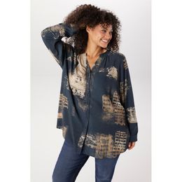 Aniston Plus Damen Aniston PLUS Longbluse extravagant bedruckt - NEUE KOLLEKTION blau 46