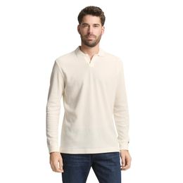 Tom Tailor Herren Tom Tailor Langarm-Poloshirt mit Logo Stickerei beige 3XL