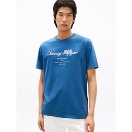 Tommy Hilfiger Herren T-Shirt &raquo;SCRIPT LOGO TEE&laquo; mit aufgesticktem Logo blau S