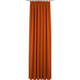 WIRTH Vorhang &raquo;Newbury&laquo; Kr&auml;uselband 1 Stk. tlg. orange Jacquard, Baumwolle, Polyester 125cm, Kr&auml;uselband, 65cm