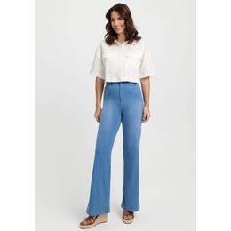 Wonderjeans Damen wonderjeans Schlagjeans Flared, mit Stretch blau 38, L&auml;nge 32