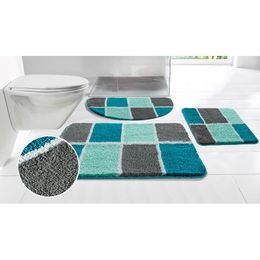 OTTO home Badematte &raquo;Anna mit Kachelmuster, Badvorleger, Badezimmer Teppich, Duschvorleger&laquo; H&ouml;he 20 mm rutschhemmend beschichtet strapazierf&auml;hig 