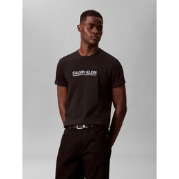 Calvin Klein Herren T-Shirt Regular Fit, Rundhalsausschnitt, Logodruck schwarz XXL
