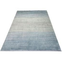 OCI DIE TEPPICHMARKE Teppich &raquo;Ecoline&laquo; rechteckig 7 mm H&ouml;he Kurzflor, dezenter Glanz, Viskose, Handweb, Wohnzimmer blau Viskose B : 250cm 1 Stk., 7mm,