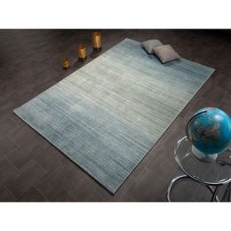 OCI DIE TEPPICHMARKE Teppich &raquo;Ecoline&laquo; rechteckig 7 mm H&ouml;he Kurzflor, dezenter Glanz, Viskose, Handweb, Wohnzimmer blau Viskose B : 250cm 1 Stk., 7mm,