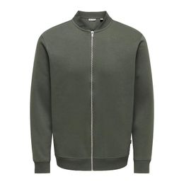 Only & Sons Only & Sons Herren ONLY & SONS Sweatjacke &raquo;ONSCERES REG ZIP BOMBER JCK NOOS&laquo; Baumwollmischung, regular fit gr&uuml;n S