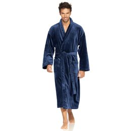 Vossen Bademantel &raquo;Feeling-L, ideal f&uuml;r Sauna & Spa, Hotelbademantel, Morgenmantel&laquo; 1 Stk. mit hohem Kragen schwarz Webvelours S L: 116cm