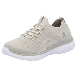 Rieker Sport Damen RIEKER Sport Slip-On Sneaker , Slipper, Freizeitschuh, Schlupfschuh mit Elastik-Einstieg beige 42