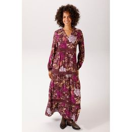Aniston Casual Damen Aniston CASUAL Maxikleid mit Spitzenborten verziert - NEUE KOLLEKTION 48, N-Gr