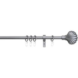 Indeko Gardinenstange &raquo;Volterra&laquo; &Oslash; 16 mm 1 l&auml;ufig-l&auml;ufig Fixma&szlig; Komplett-Set inkl. Ringen und Montagematerial silber Stahl B/L: 120cm &Oslash; 16mm, 1 Stk., 