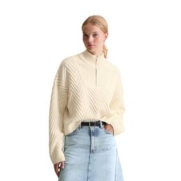 Marc O'Polo Marc O'polo Denim Damen Marc O'Polo DENIM Troyer relaxed fit aus weichem Schurwolle-Mix, 3D-Zickzack-Design S