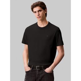 Calvin Klein Jeans Herren T-Shirt &raquo;SS SMOOTH CTTN SOLID CREWNK TEE&laquo; mit Logo schwarz XXL