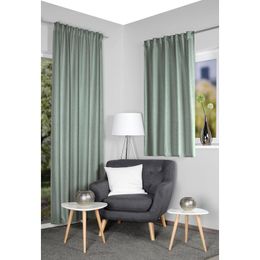Home Wohnideen Vorhang &raquo;ESKAMIO&laquo; Multifunktionsband 1 Stk. tlg. Thermo, Blickdicht, Leinenstruktur, &Uuml;berbreite gr&uuml;n Polyester 145cm, 
