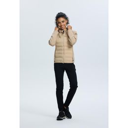 Icepeak Damen Hybridjacke &raquo;Icepeak ASHBURN&laquo; mit fester Kapuze und Kordelz&uuml;gen, aus 4-Wege-Stretch-Material beige S