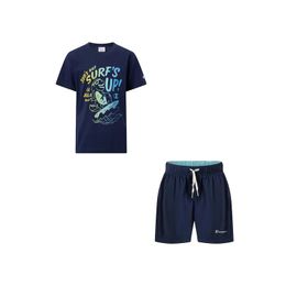 Champion Kinder T-Shirt & Shorts &raquo;Kids' Beach Set&laquo; 2 f&uuml;r Kinder und Jugendliche geeignet, aus Baumwolle blau S (128/134)