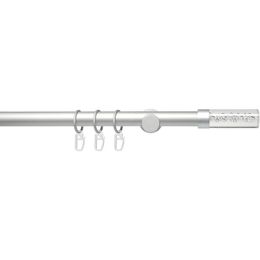 Liedeco Gardinenstange &raquo;Fertigstilgarnitur 20 mm Power Zylinder Acryl&laquo; &Oslash; 2 mm 1 l&auml;ufig-l&auml;ufig Fixma&szlig; Gardinenstange Komplett grau Eisen B/L: 120cm &Oslash; 2mm, 1 