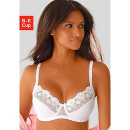Nuance by Lascana B&uuml;gel-BH mit sch&ouml;ner Stickerei Spitze, Dessous &ndash; auch ideal f&uuml;r gro&szlig;e Gr&ouml;&szlig;en wei&szlig; 105, Cup D B&uuml;gel-BH