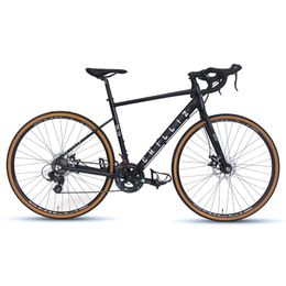 CHILLIZ Gravelbike &raquo;GL.01&laquo; 14 Gang Shimano Tourney Schaltwerk Kettenschaltung schwarz 57cm, 28 Zoll (71,12cm) hinten: 28 Zoll (71,12cm) Gravelbike