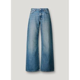 Pepe Jeans Damen Weite Jeans &raquo;LINA MW WIDE LEG VERDE BLU&laquo; aus Baumwoll-Denim, mittlere Leibh&ouml;he blau 28, L&auml;nge 30