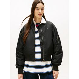 Tommy Jeans Damen Bomberjacke &raquo;TJW ESSENTIAL BOMBER JACKET&laquo; ohne Kapuze Mit Rei&szlig;verschlusstaschen an den &Auml;rmeln schwarz L (40)