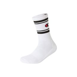 Champion Herren Socken Packung, 3 Paar tlg. unifarben oder geringelt, Packung mit 3 Paar, elastisches Material wei&szlig; 39-42