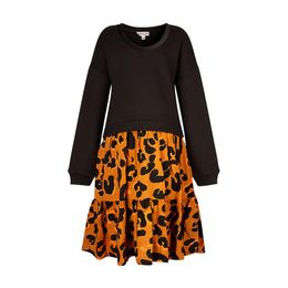 happy girls M&auml;dchen happy girls Midikleid mit angesetztem Rock im angesagten Animal-Alloverprint schwarz 170, N-Gr