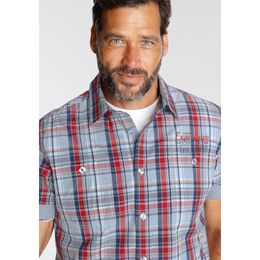 MAN'S WORLD Man's World Herren Kurzarmhemd mit kleinem Brustprint bunt L (41/42), N-Gr