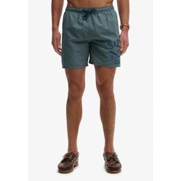 Superdry Herren Badeshorts &raquo;PRINTED LOGO 16 SWIM SHORT&laquo; modische Passform, unifarbenes Design, aus Polyester, pflegeleicht gr&uuml;n XL, N-Gr