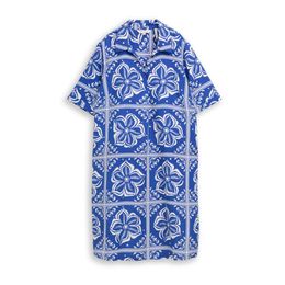 Tom Tailor Kleid Damen Gr&ouml;&szlig;e 44 blau / wei&szlig; Sommerkleid