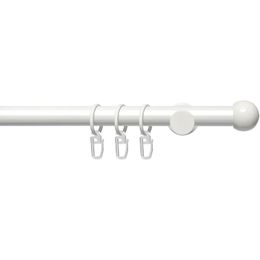 Liedeco Gardinenstange &raquo;Fertigstilgarnitur 20 mm Power Kugel&laquo; &Oslash; 20 mm 1 l&auml;ufig-l&auml;ufig Fixma&szlig; Gardinenstange Komplett wei&szlig; Eisen B/L: 200cm &Oslash; 20mm, 1 Stk., 1 