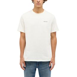 Mustang Herren Mustang T-Shirt &raquo;Austin-Logo small&laquo; Regular fit, kleiner Markenschriftzug wei&szlig; XL