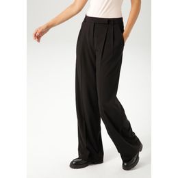 Aniston Casual Damen Aniston CASUAL Anzughose mit Bundfalten schwarz 40, N-Gr