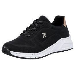 Rieker Damen Sneaker mit MemoSoft-Innensohle, Freizeitschuh, Halbschuh, Schn&uuml;rschuh schwarz 36