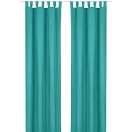 Weckbrodt-Gardinen Vorhang &raquo;Sento&laquo; Schlaufen 1 Stk. tlg. Baumwolle, blickdicht, matte Struktur, unifarben, Gardine, Store blau Baumwolle, Polyester 160cm, Schlaufen, 