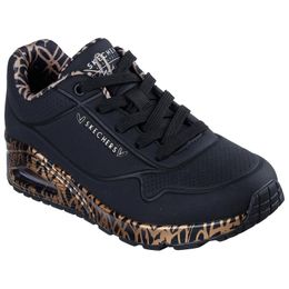 Skechers Damen Wedgesneaker &raquo;UNO-LOVING LOVE&laquo; Freizeitschuh, Halbschuh, Schn&uuml;rschuh mit coolem Graffiti-Print gold 36