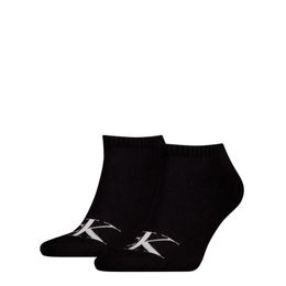Calvin Klein Jeans Herren Sneakersocken &raquo;CKJ MEN SNEAKER 2P MONOGRAM&laquo; 2 Paar, 2 Stk. tlg. komfortable Frotteesohle f&uuml;r zus&auml;tzlichen Komfort schwarz 43