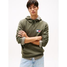 Tommy Jeans Herren Sweatshirt &raquo;TJM REG ESSENTIAL FLAG HOOD EXT&laquo;, mit bedruckten Markenlogo auf Brusth&ouml;he gr&uuml;n XXL