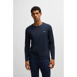 BOSS Herren BOSS Langarmshirt &raquo;Mix&Match LS-Shirt R&laquo; mit BOSS Stickerei auf der Brust blau M (50)