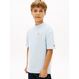 Tommy Hilfiger Jungen T-Shirt &raquo;TH SCRIPT JERSEY TWILL T-SHIRT&laquo; Kinder bis 16 Jahre, Rundhals, bestickt blau 5 (110)
