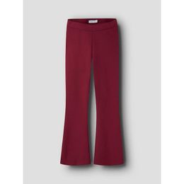name it M&auml;dchen Jerseyhose &raquo;NKFFRIKKALI f&uuml;r M&auml;dchen mit ausgestelltem Bein und Viskose&laquo; unifarben, casual, ausgestellt, Viskosemix, ohne Kragen rot 