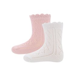 Ewers Socken 'Traforato' M&auml;dchen Gr&ouml;&szlig;e 31/34 rosa / wei&szlig;